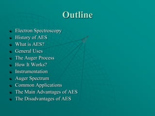 AES (Auger Electron Spectroscopy) is one of the electron emissin ...