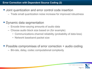 AES 2012 Error Tolerant Coding Workshop | PPT