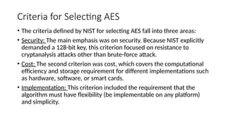 Advance Encryption Standard-AES Cryptosystem | PPT