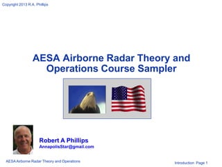 AESA Airborne Radar Theory and Operations Technical Training Course ...