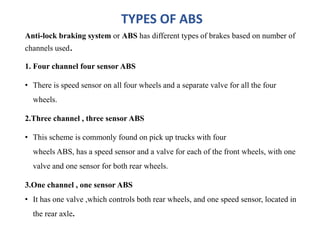 A seminar on antilock braking system(ABS) | PPTX