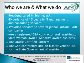 Aes Corporate Presentation | PPT