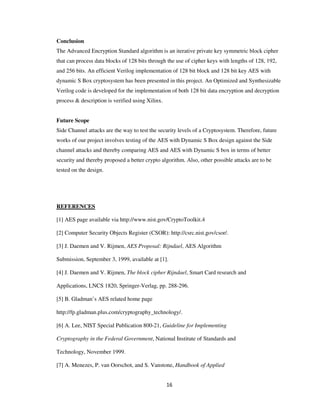 Advanced Encryption Standard (AES) with Dynamic Substitution Box | PDF