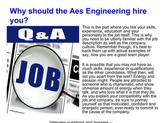 Aes engineering interview questions and answers | PPT | Resume Writing ...
