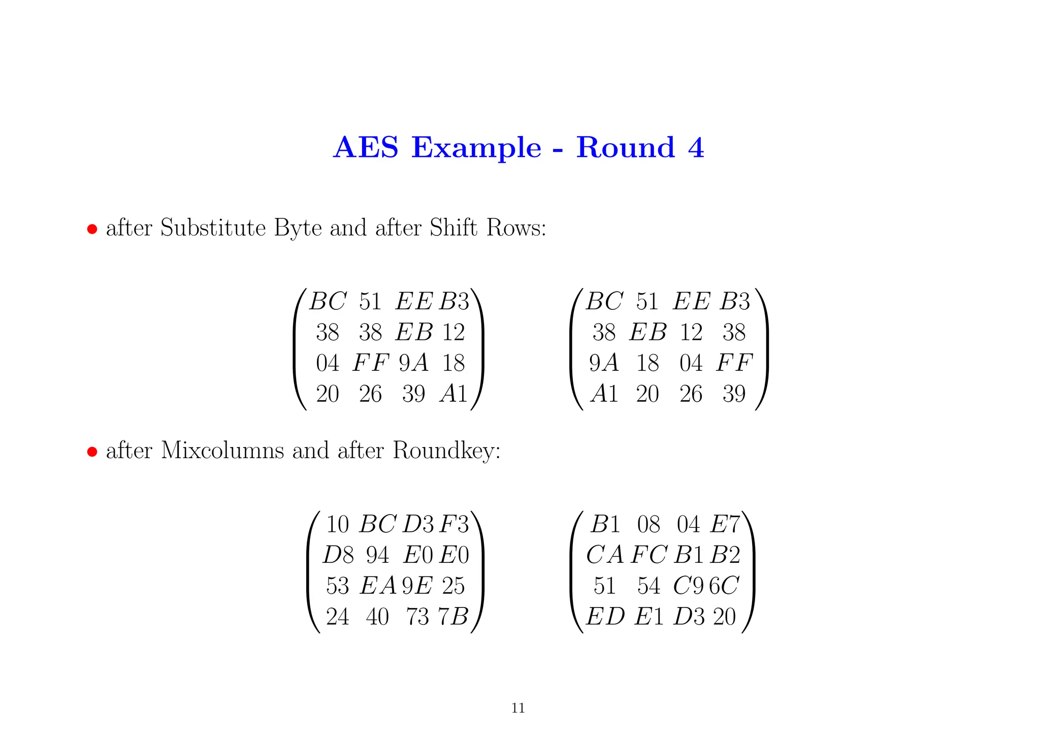 AES Solved Example on Encryption all rounds.pdf