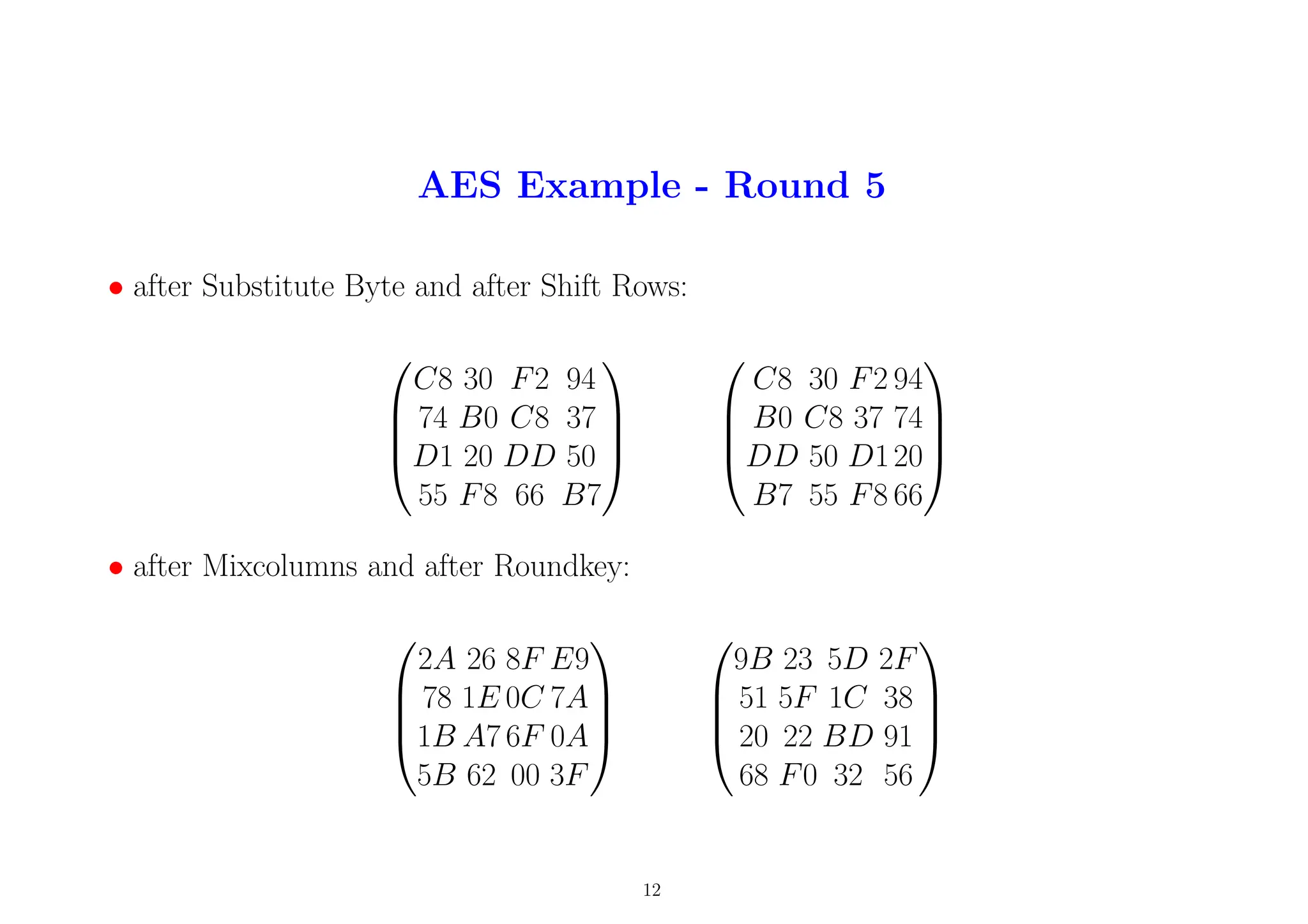 AES Solved Example on Encryption all rounds.pdf