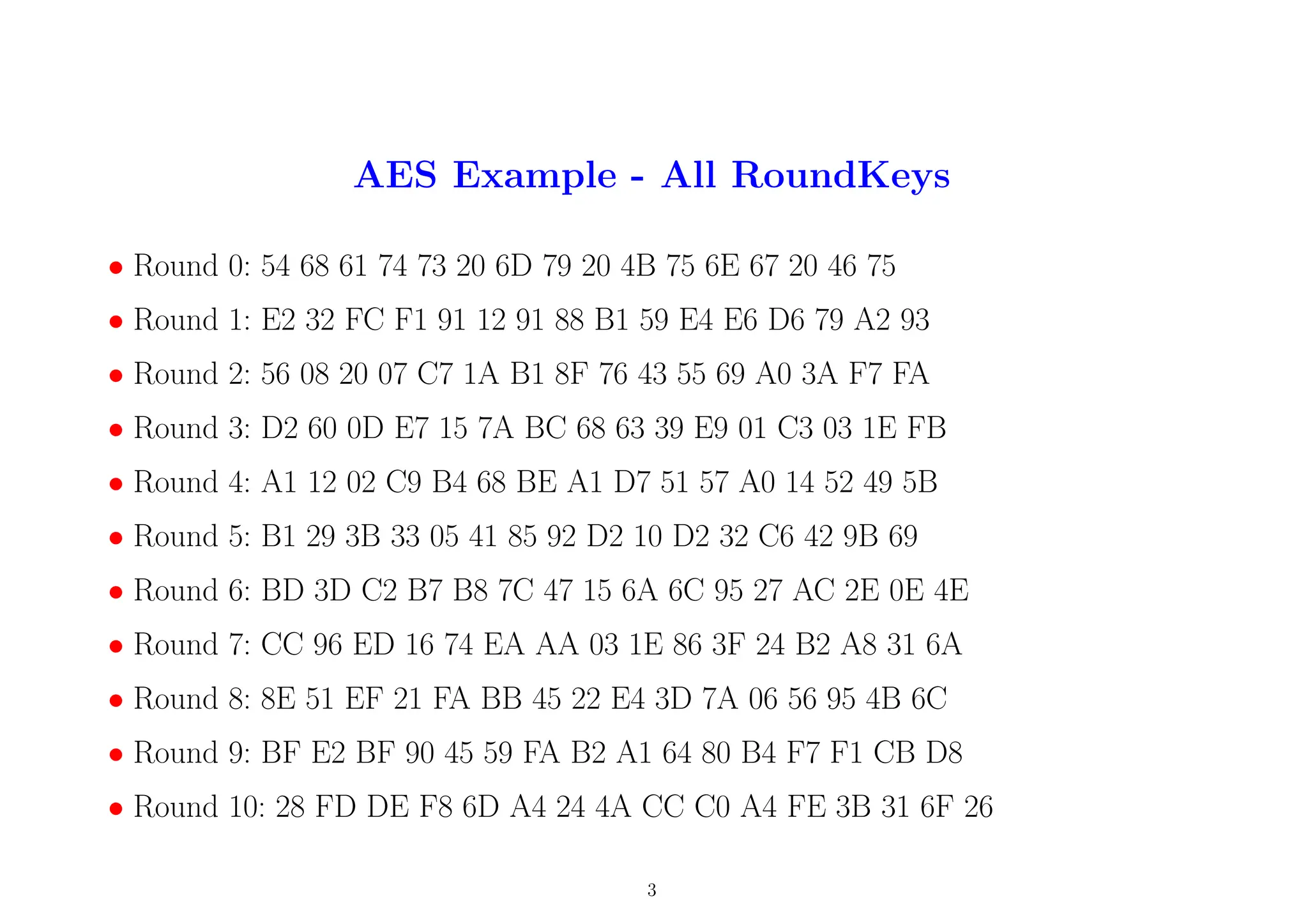 AES Solved Example on Encryption all rounds.pdf