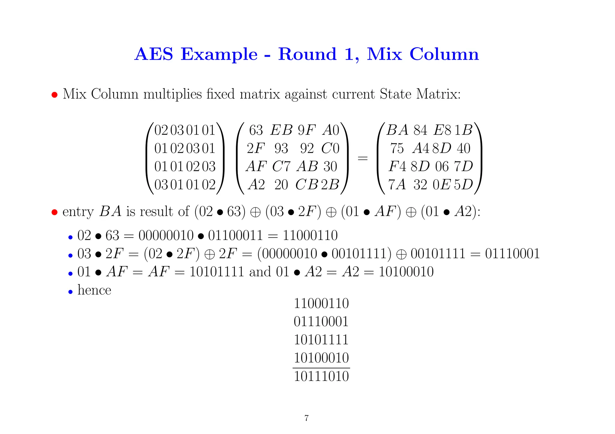 AES Solved Example on Encryption all rounds.pdf