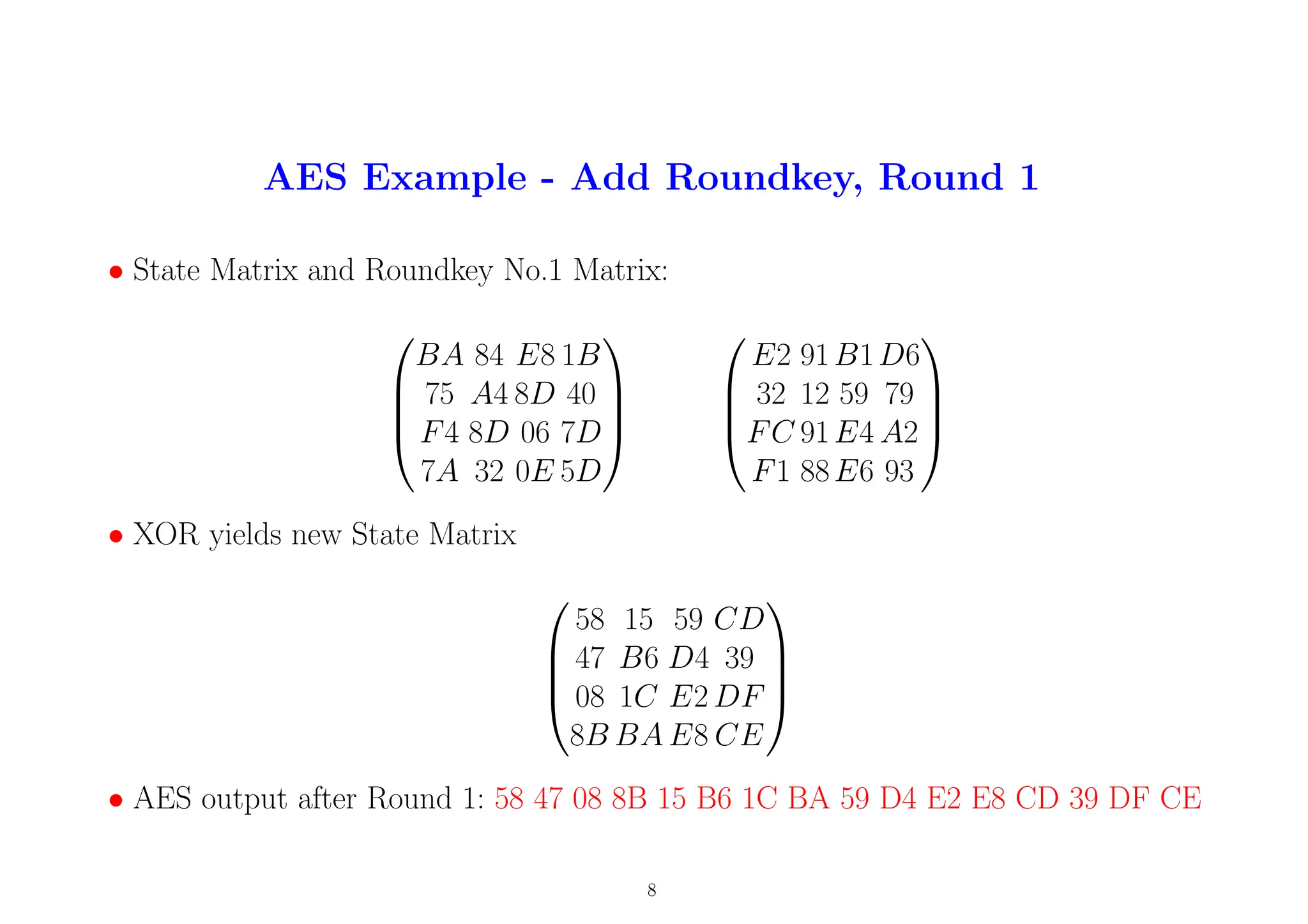 AES Solved Example on Encryption all rounds.pdf