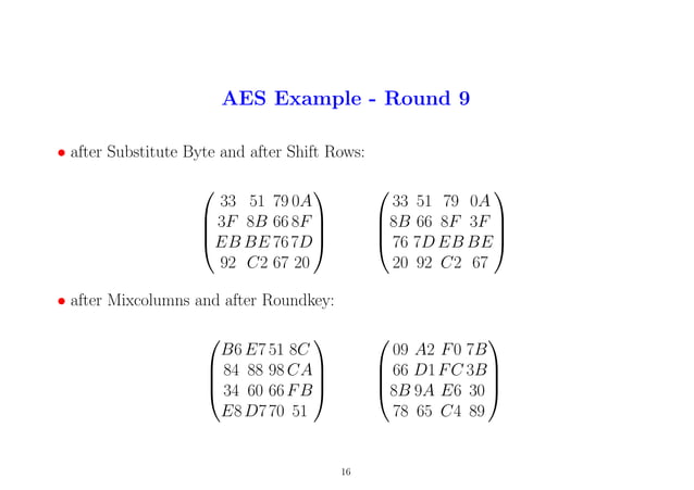AES Solved Example on Encryption all rounds.pdf