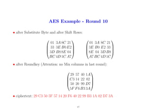 AES Solved Example on Encryption all rounds.pdf