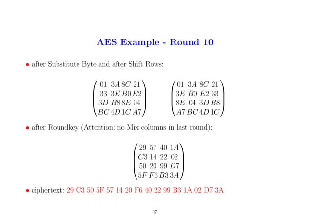 AES Solved Example on Encryption all rounds.pdf