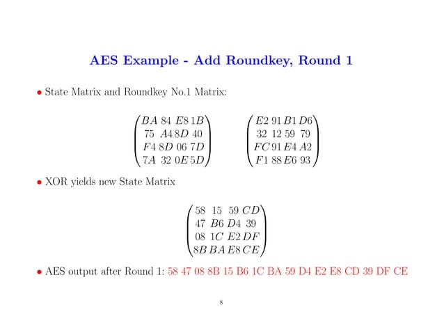 AES Solved Example on Encryption all rounds.pdf