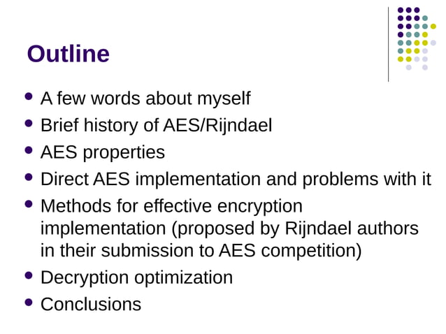 AES effecitve software implementation | PPT