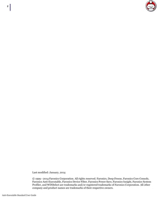 Faronics Anti-executable Standard User Guide | PDF | Operating Systems | Computer Software and ...
