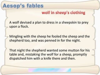 Aesop's fables | PPTX