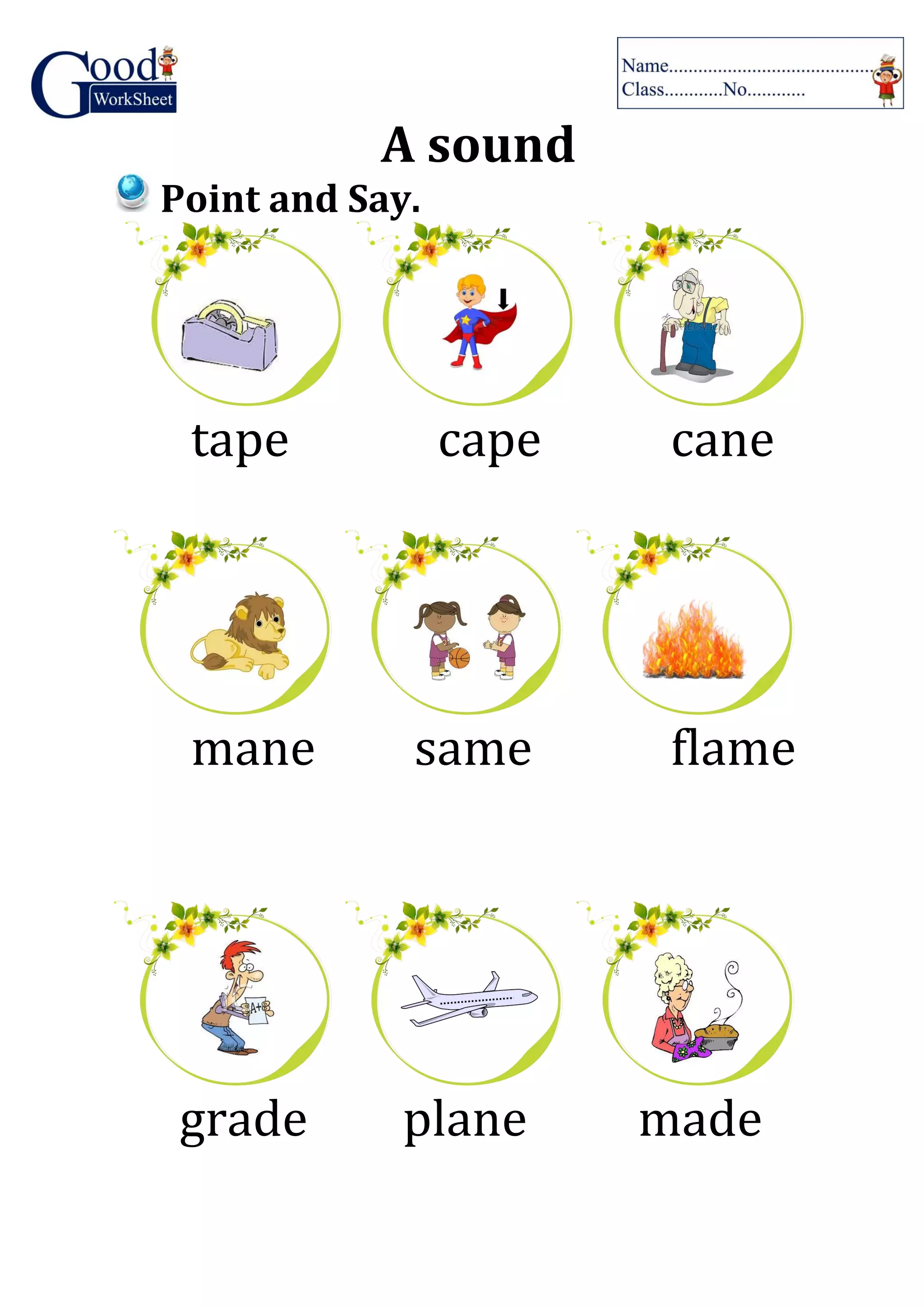 Phonics A e sound 1 | PDF