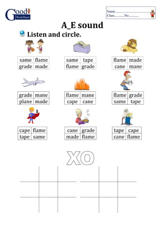 Phonics A e sound 1 | PDF