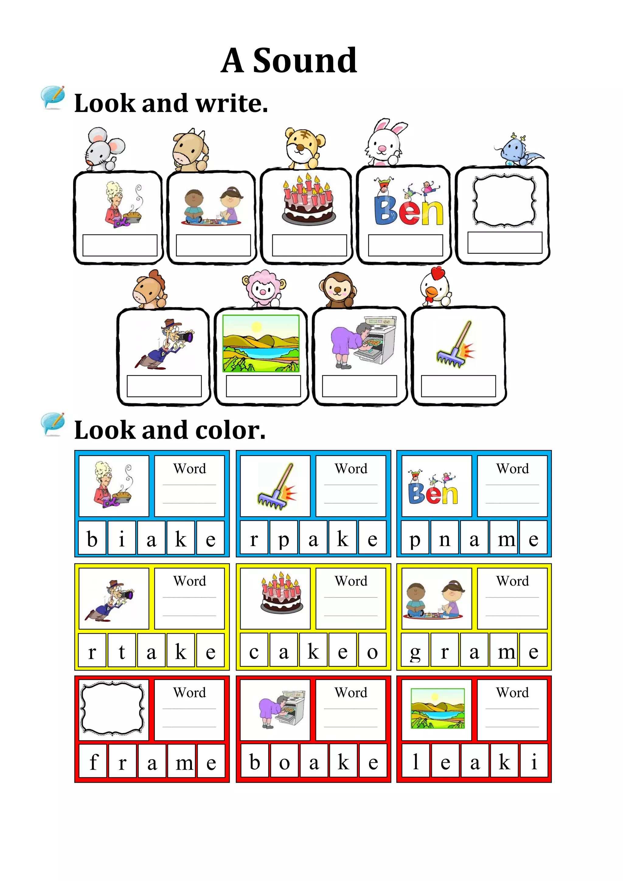 Phonics A e sound 2 | PDF