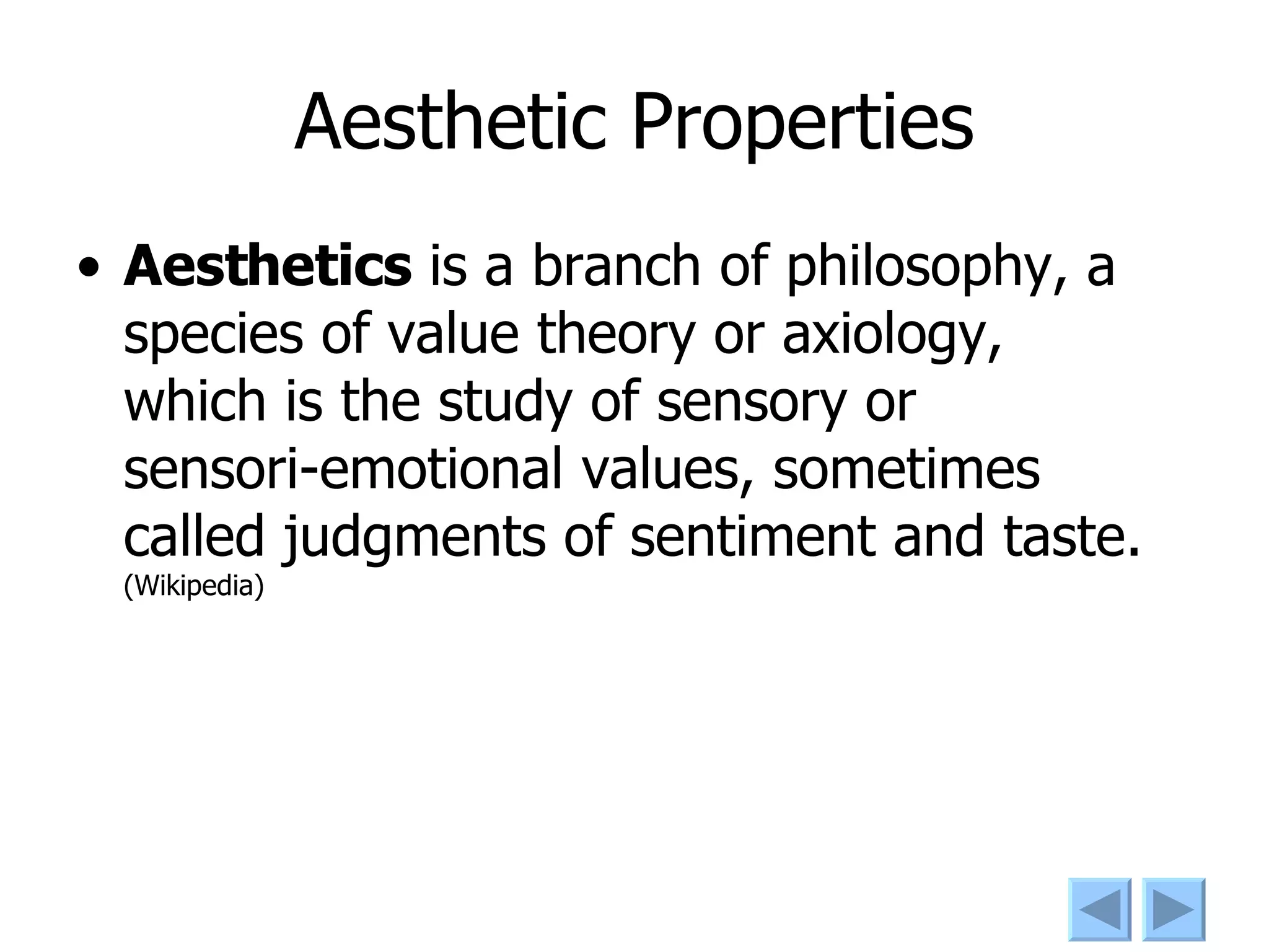 Aesthetic Properties | PPS | Design | Fine Art