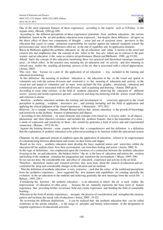 Aesthetic education requirements and its components in the educational ...