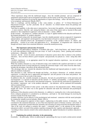 Aesthetic education requirements and its components in the educational ...