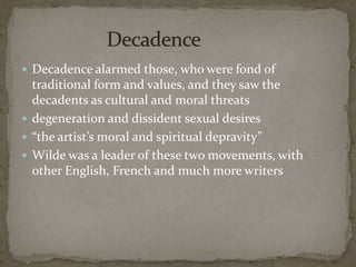 Aestheticism and decadent movements | PPTX