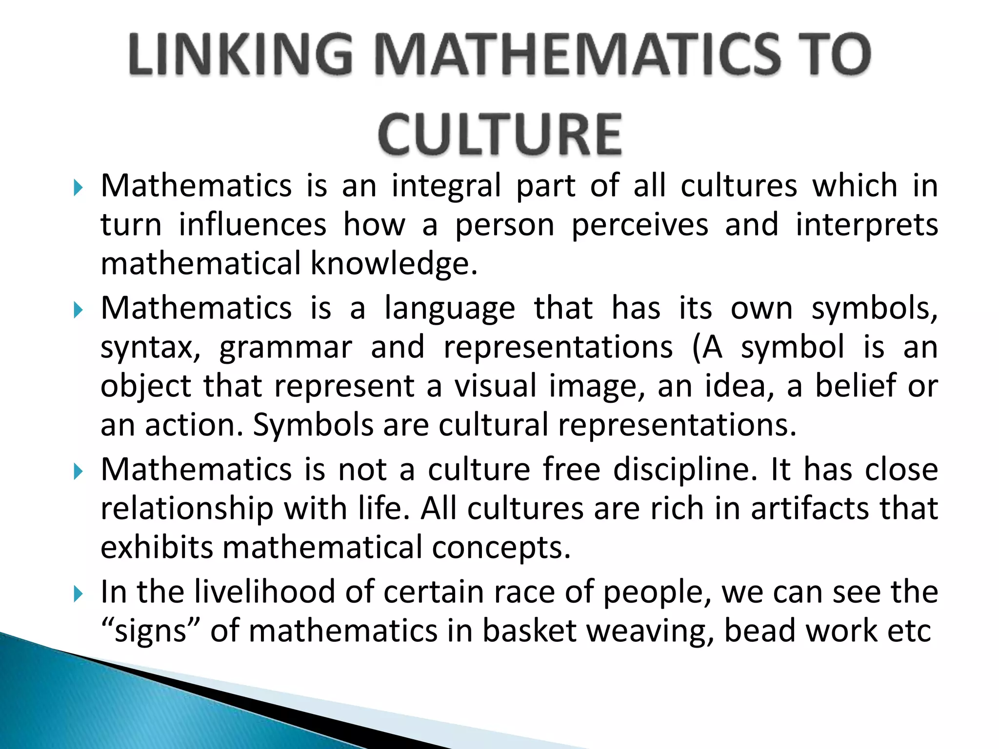 Cultural & Aesthetic Values of Mathematics | PPTX