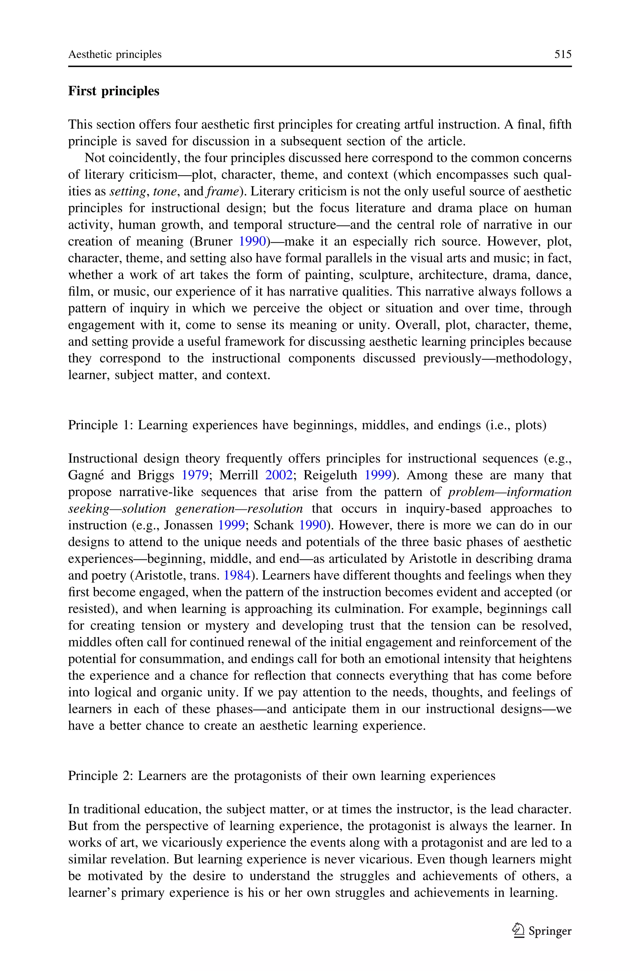 Aesthetic principles for instructional design patric parrish | PDF