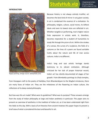 Aesthetics In Indian Art | PDF