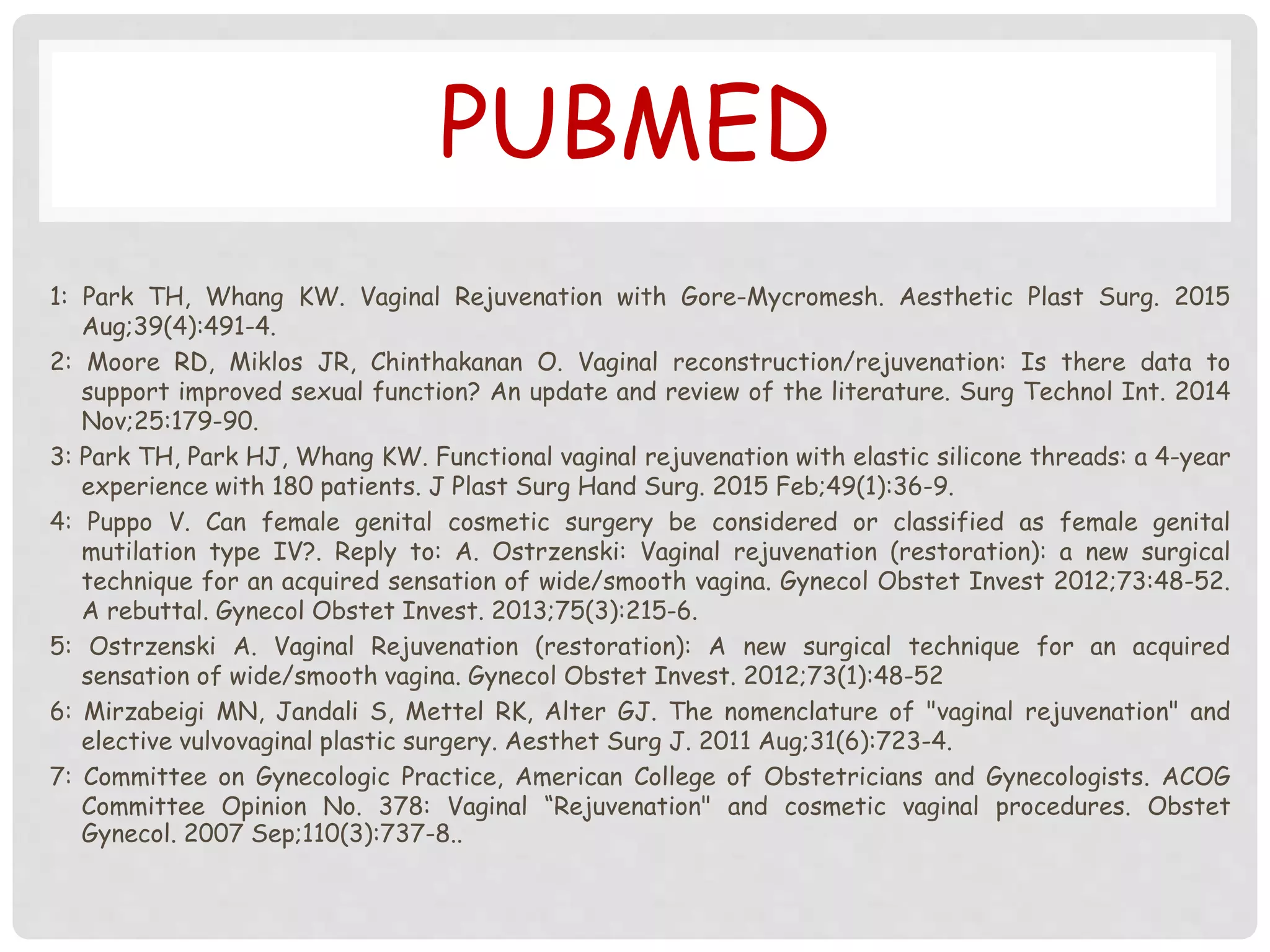 Aesthetics in urogynaecology | PPTX