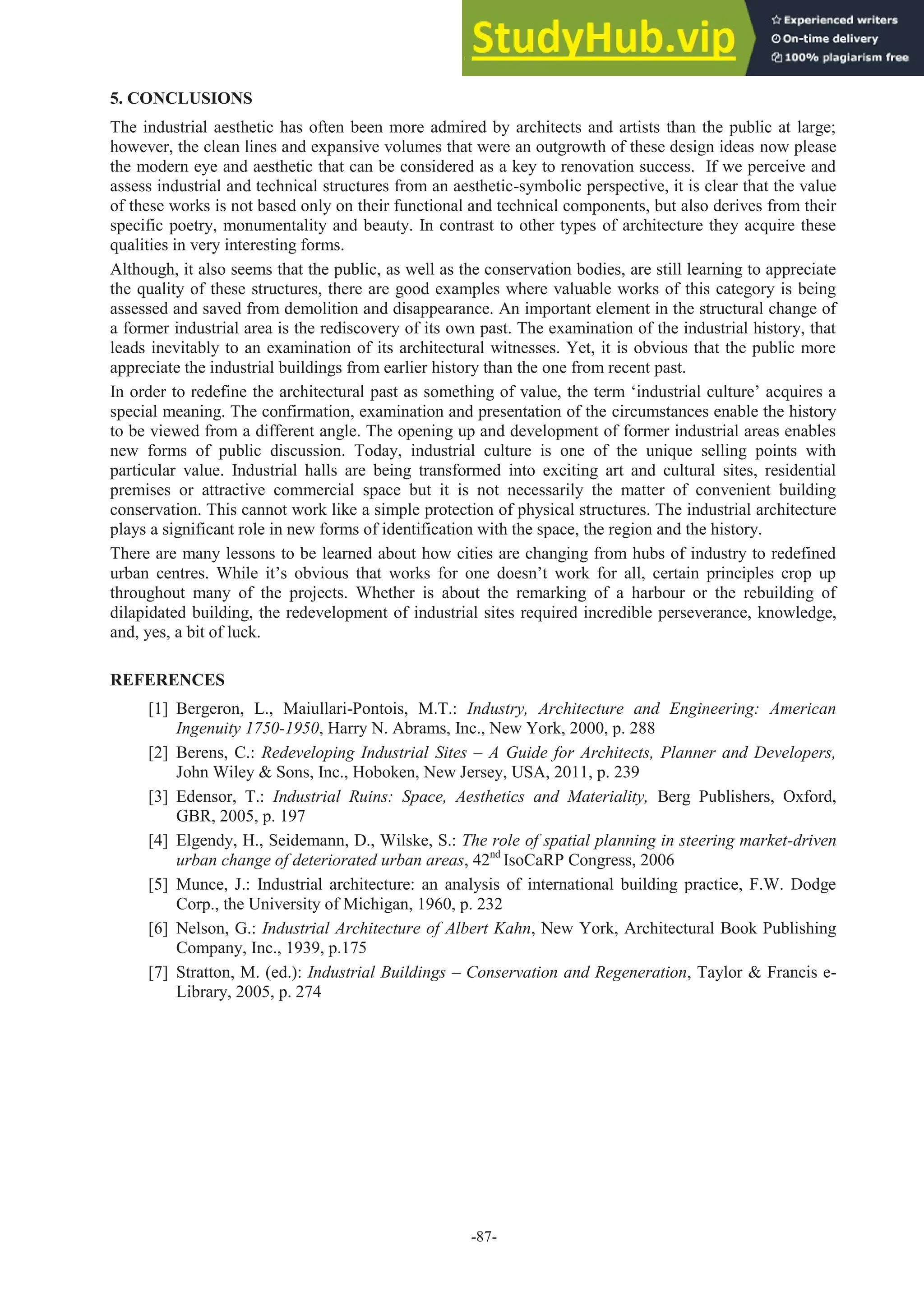 AESTHETICS OF INDUSTRIAL ARCHITECTURE IN THE CONTEXT OF INDUSTRIAL ...