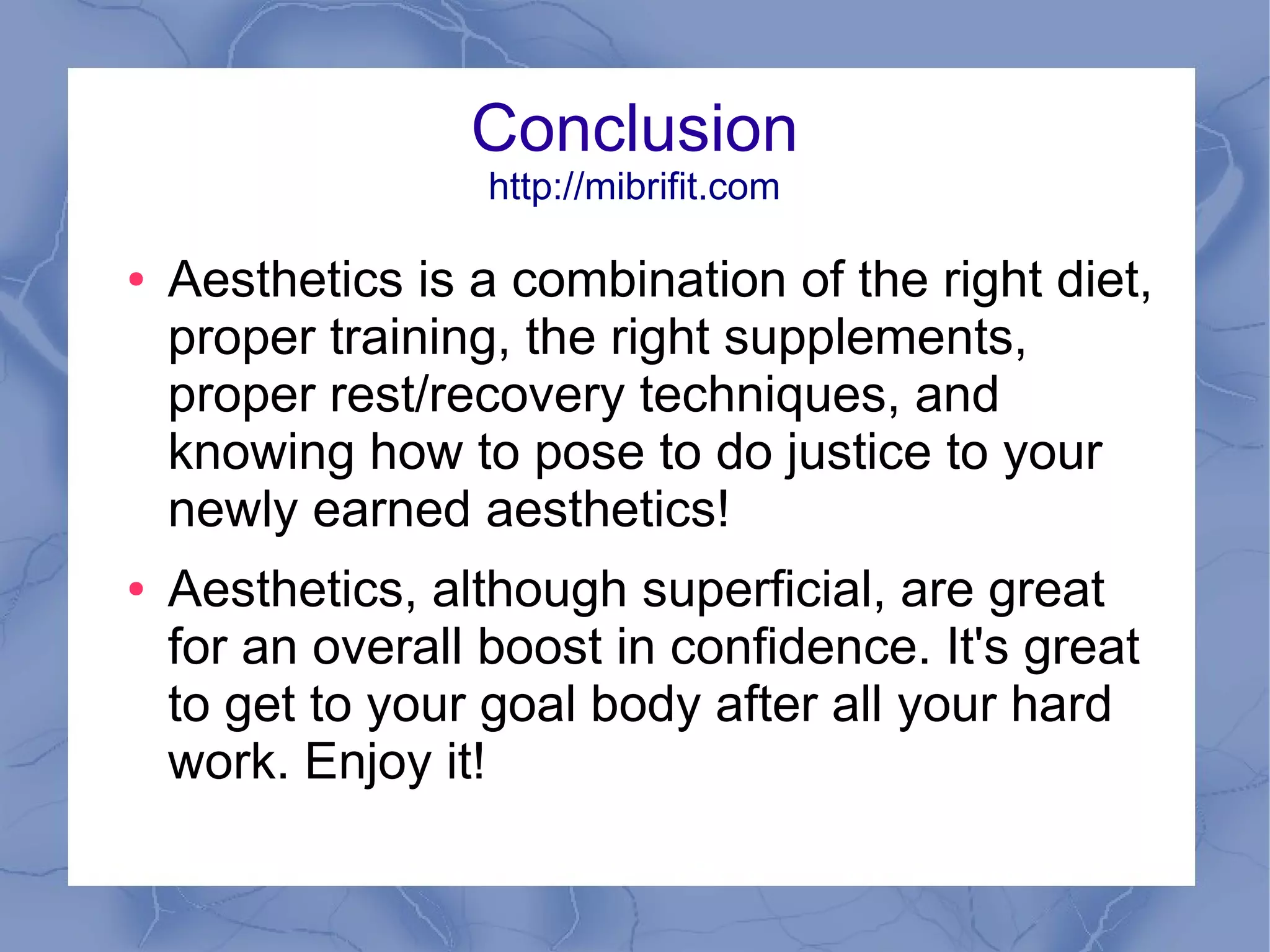 5 Factors To Aesthetic Bodies | PDF | Bodybuilding | Sports