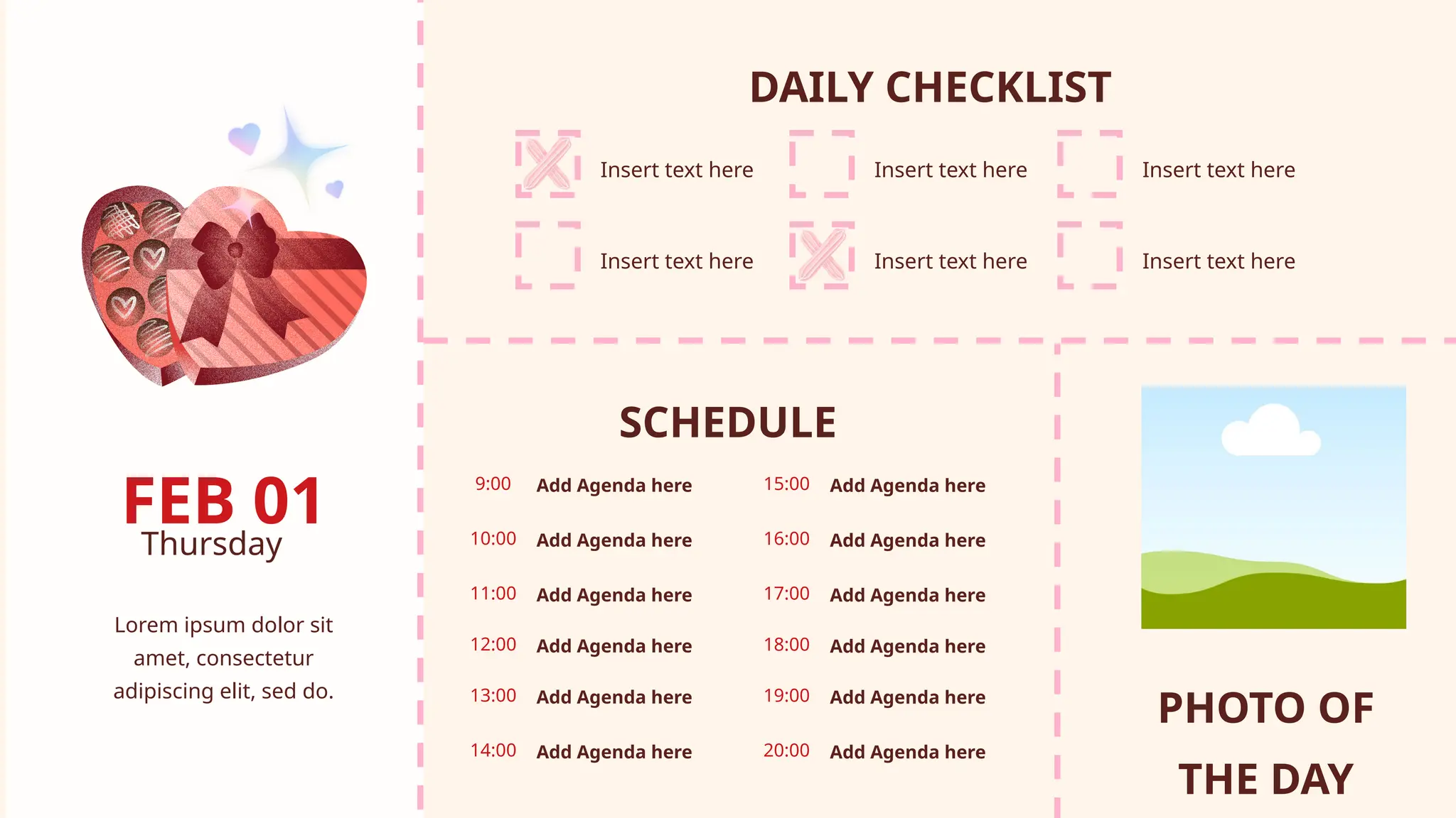 Aesthetic unique February Daily Calendar 2024 Presentation.pptx