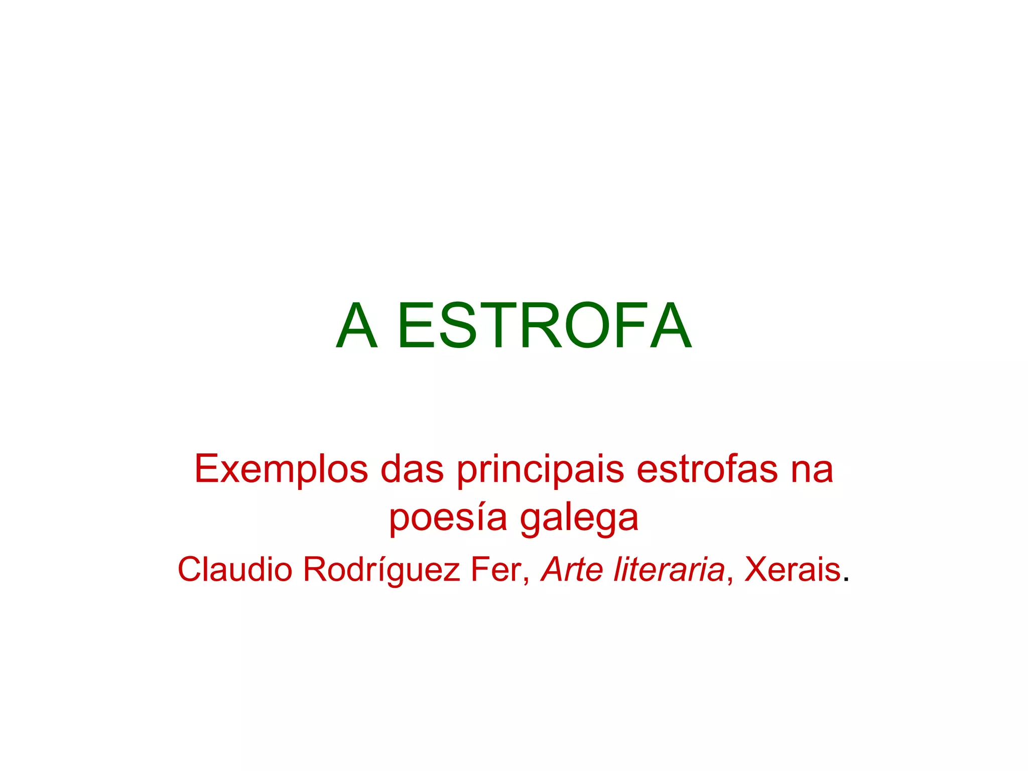 A estrofa | PPT