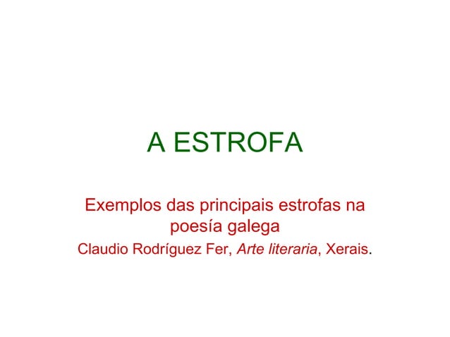 A estrofa | PPT