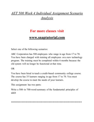 Aet 500 Enthusiastic Study / snaptutorial.com