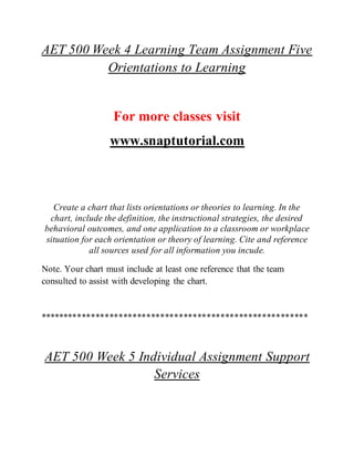 Aet 500 Enthusiastic Study / snaptutorial.com