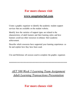 Aet 500 Enthusiastic Study / snaptutorial.com