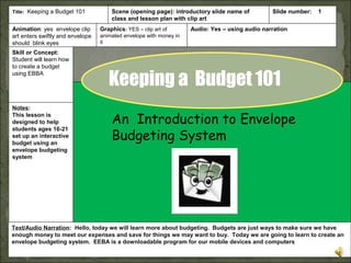 Storyboard on Budgeting 101 | PPT