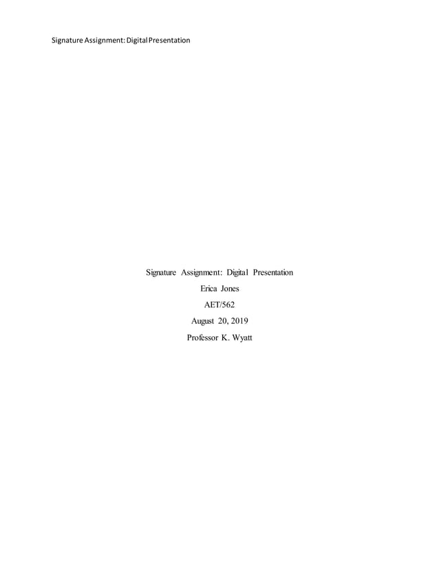 Aet 562 signature assignment | PDF