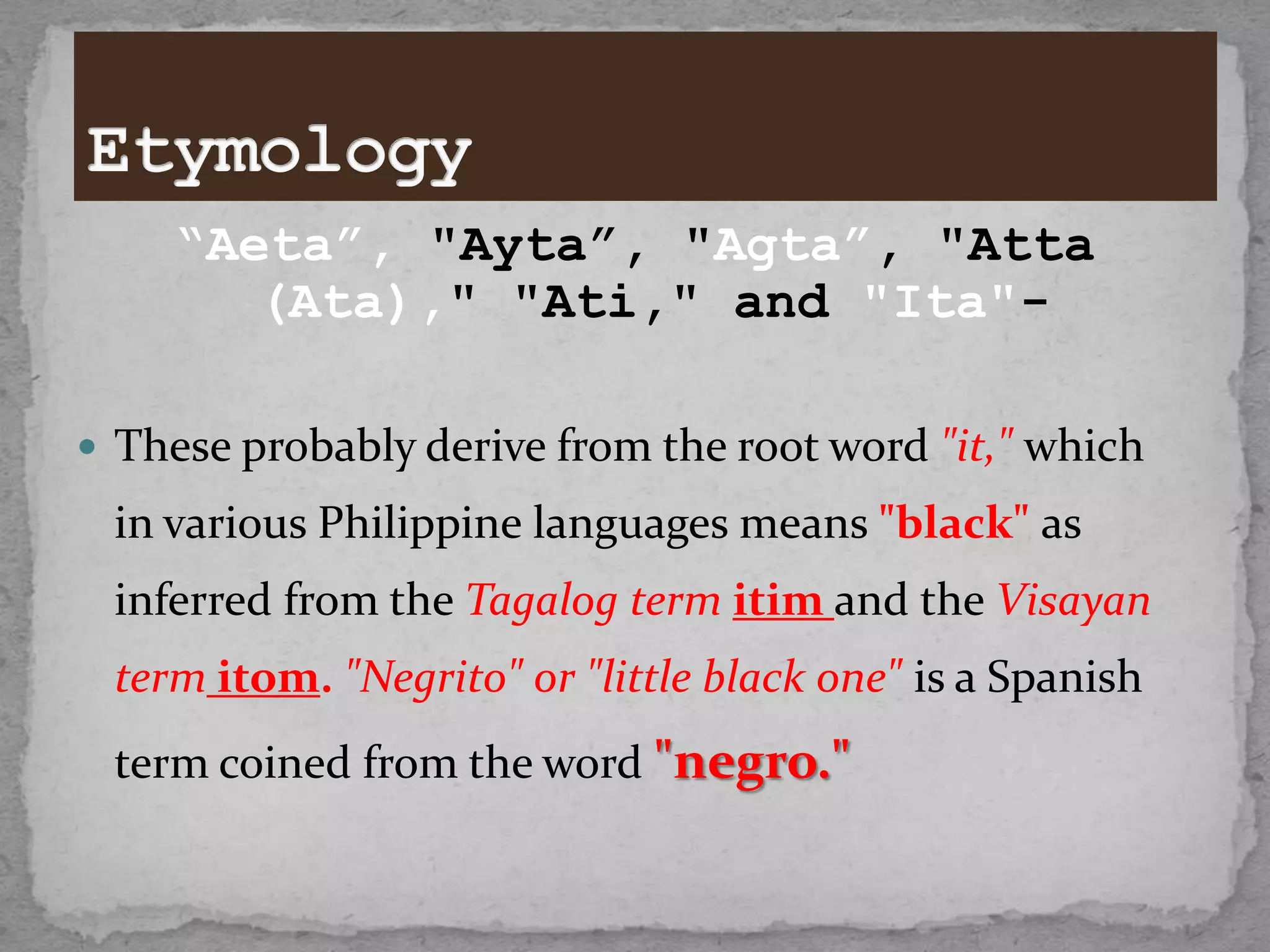 Aeta definition | PPTX