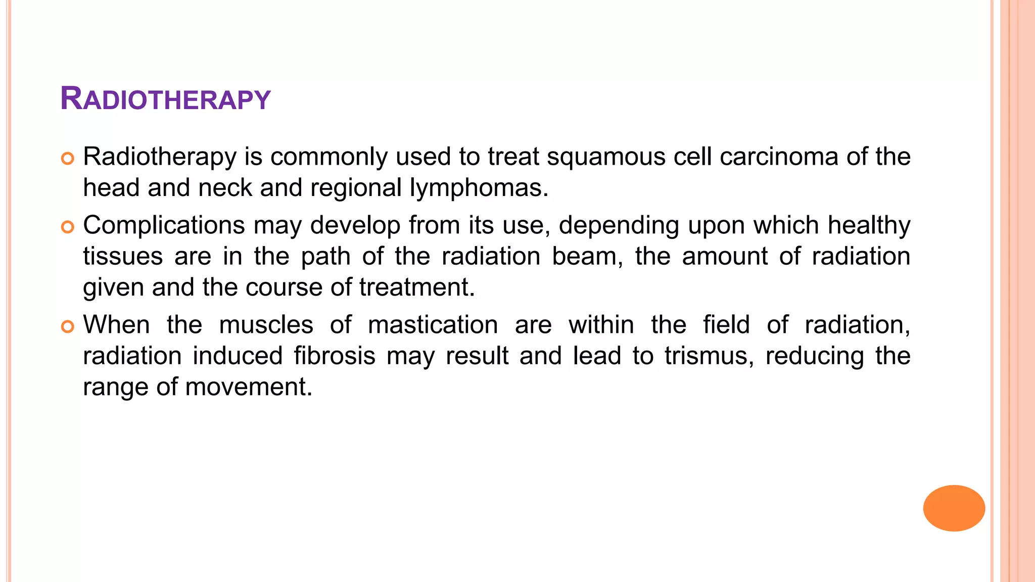 Aetiology and management of trismus | PPTX