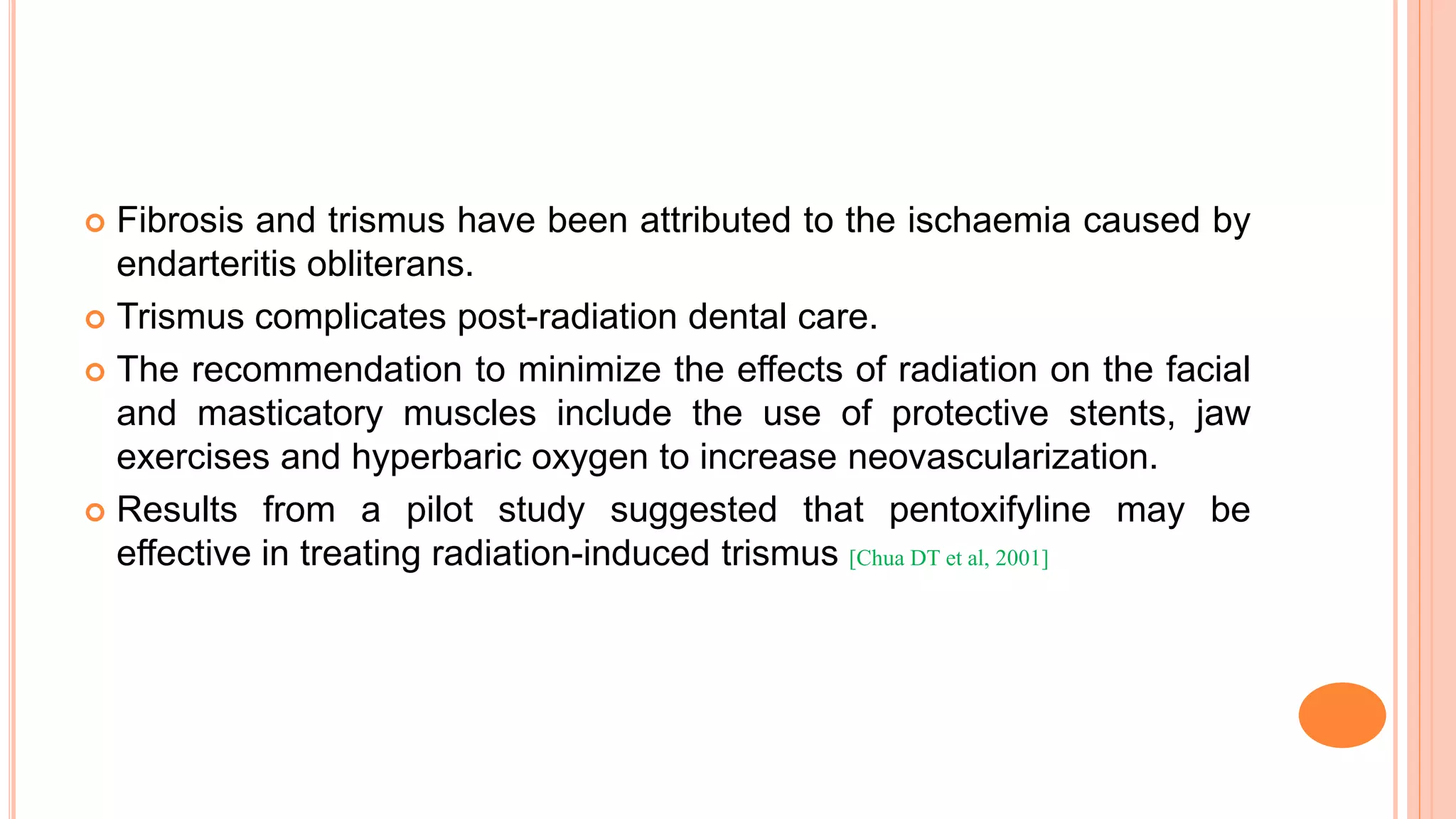 Aetiology and management of trismus | PPTX