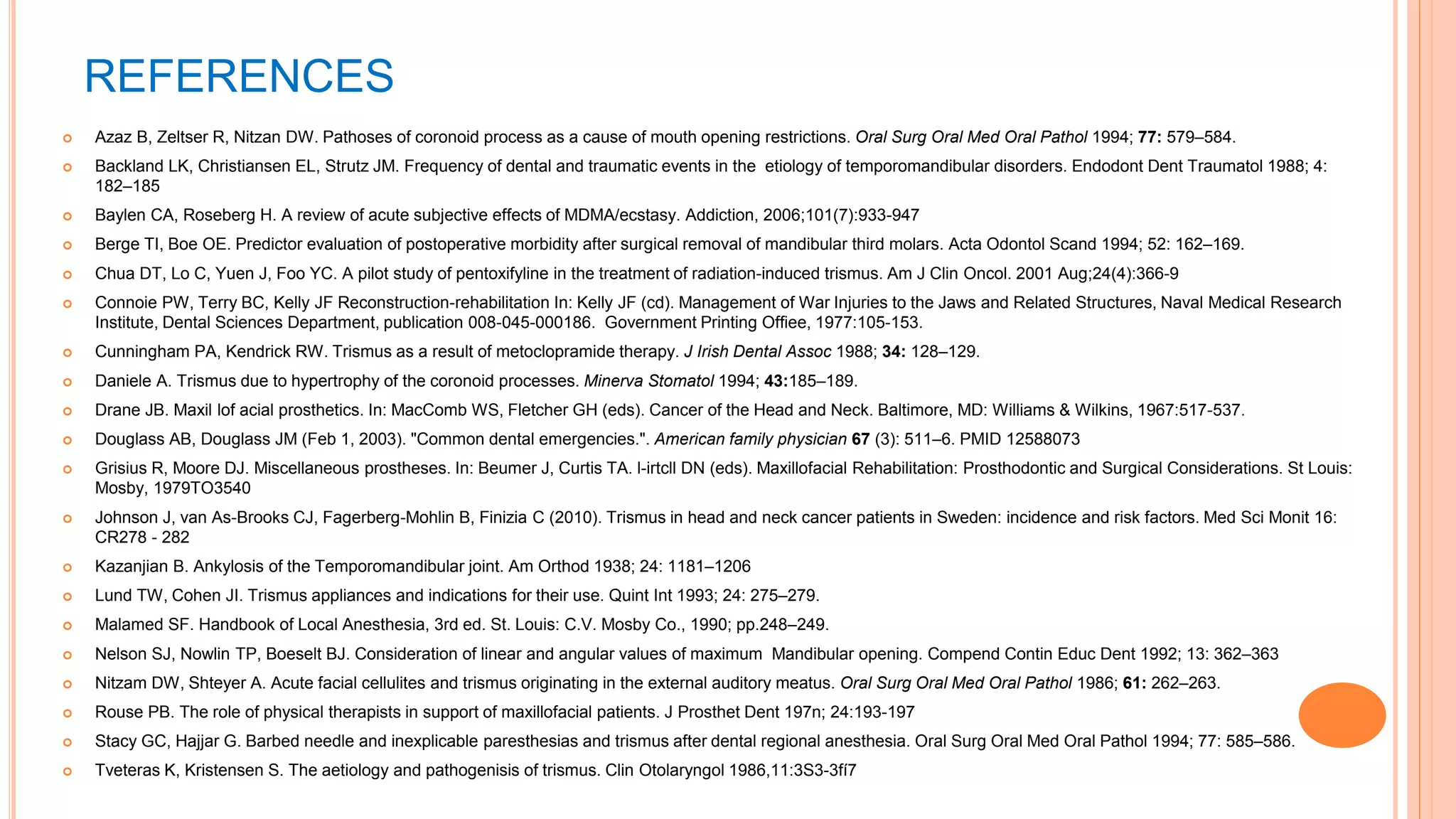 Aetiology and management of trismus | PPTX
