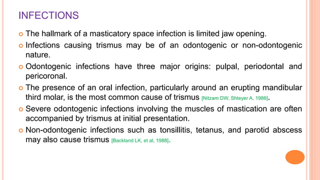 Aetiology and management of trismus | PPTX