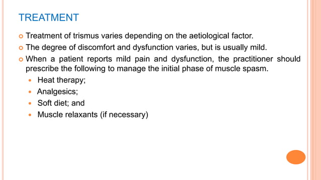Aetiology and management of trismus | PPTX