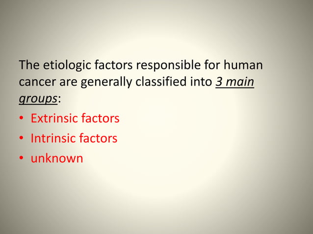 Aetiology of human cancer | PPT