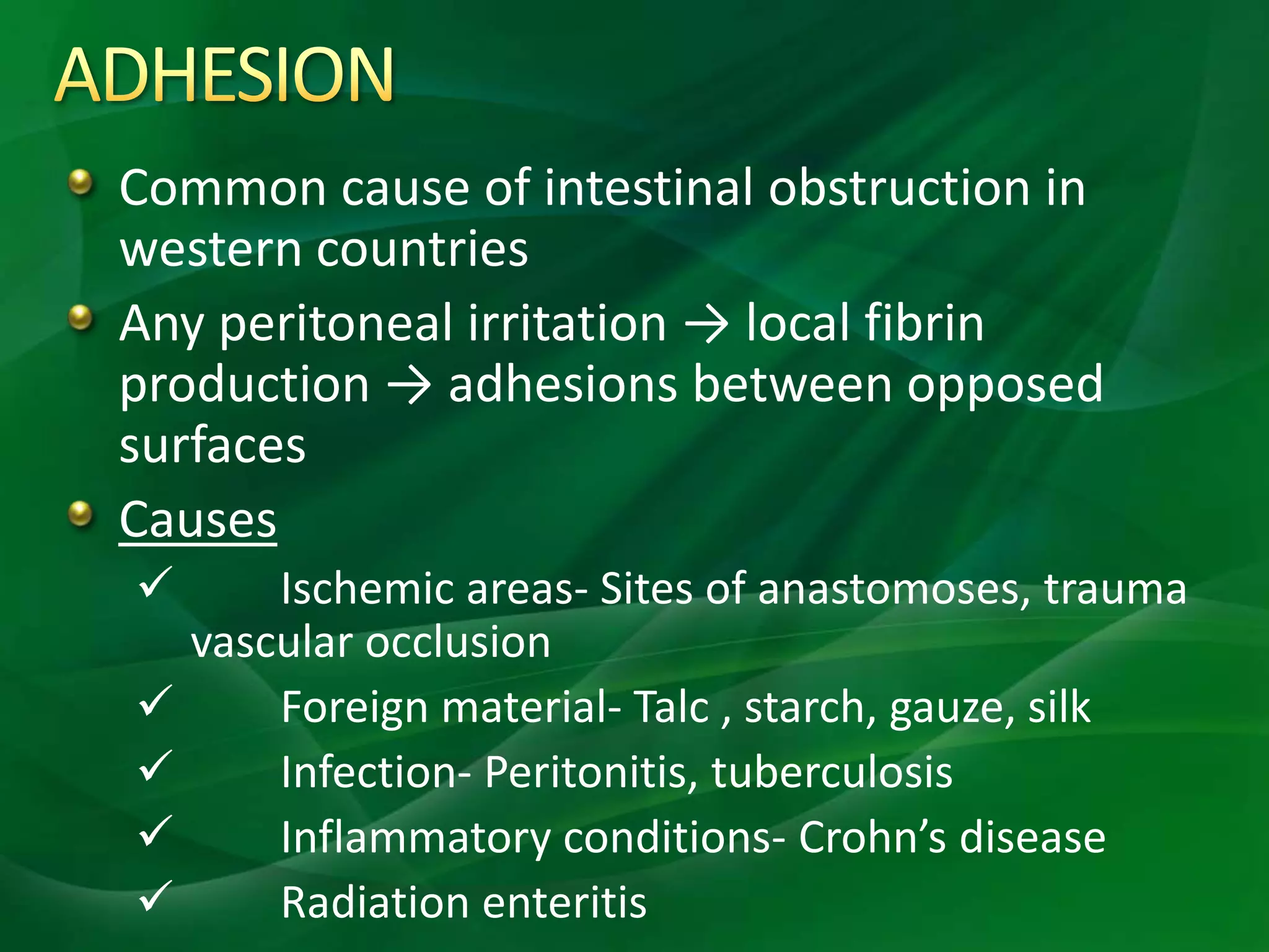 Aetiology of intestinal obstruction | PPTX