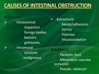 Aetiology of intestinal obstruction | PPTX | Digestive Disorders ...